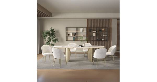 DN04295-7PC1 7PC SETS Cora Dining Table + 6 Side Chairs