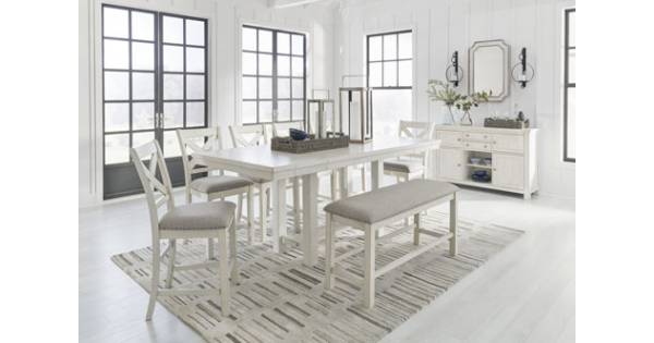 D642-32-124(6)-09 8PC SETS Robbinsdale Counter Height Dining Extension ...