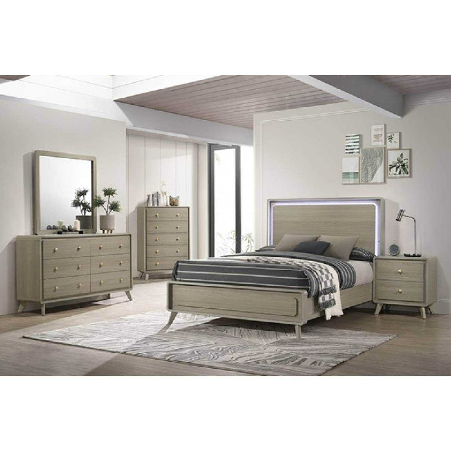 FM72002GY-Q-5PC 5PC SETS Rainier Queen Bed