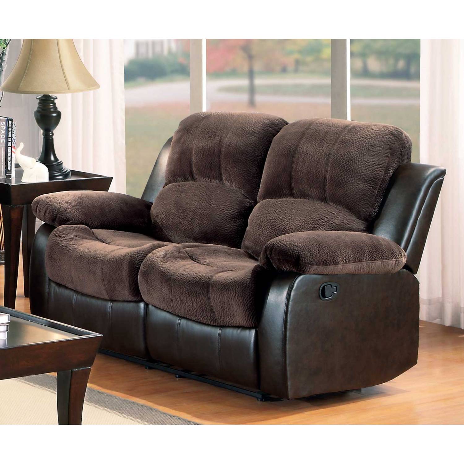 Microfiber loveseat recliner store