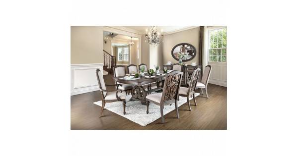 ARCADIA 9PC SETS (DINING TABLE + 2 AM+ 6 SC) Rustic Natural Tone