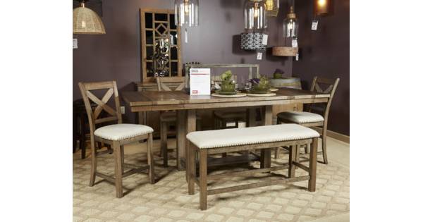 D631 Moriville 6 PC DINING SETS (TABLE + 4 CHAIRS + BENCH)